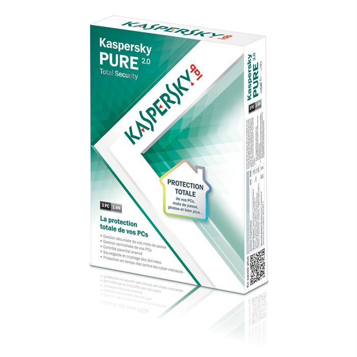 Kaspersky PURE V2 (évolutif V3) Total Security-3 postes/1an 15€99