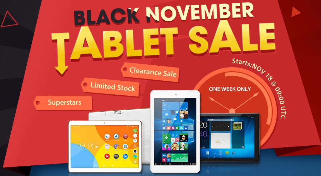 Grande vente spéciale tablette Windows 10, opération Novembre noir