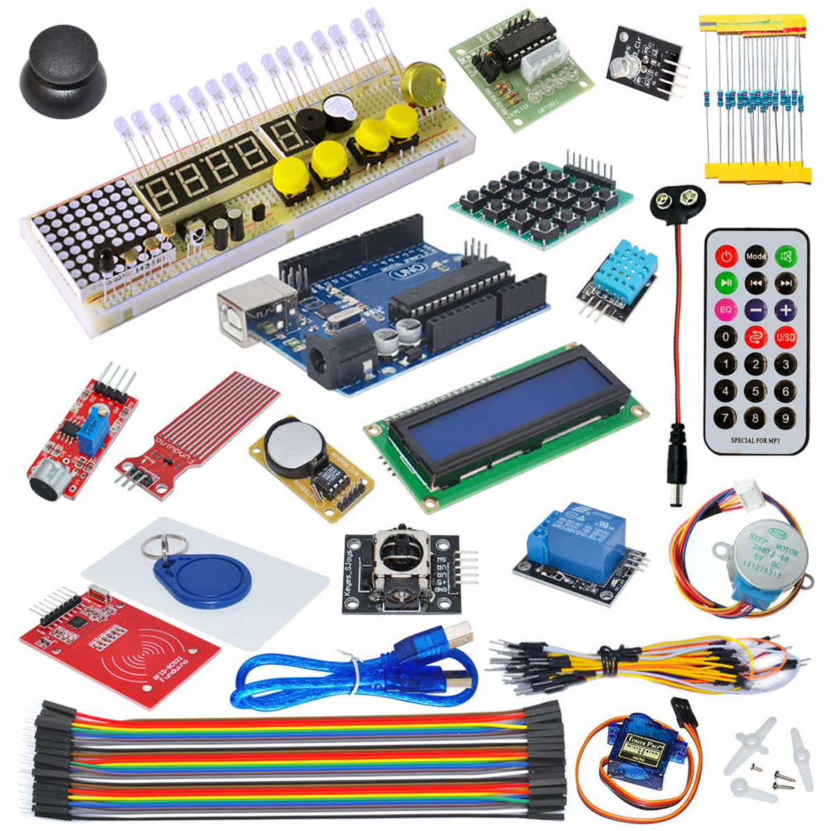 Kit Arduino complet 150 pièces avec RFID, afficheur, télécommande ...